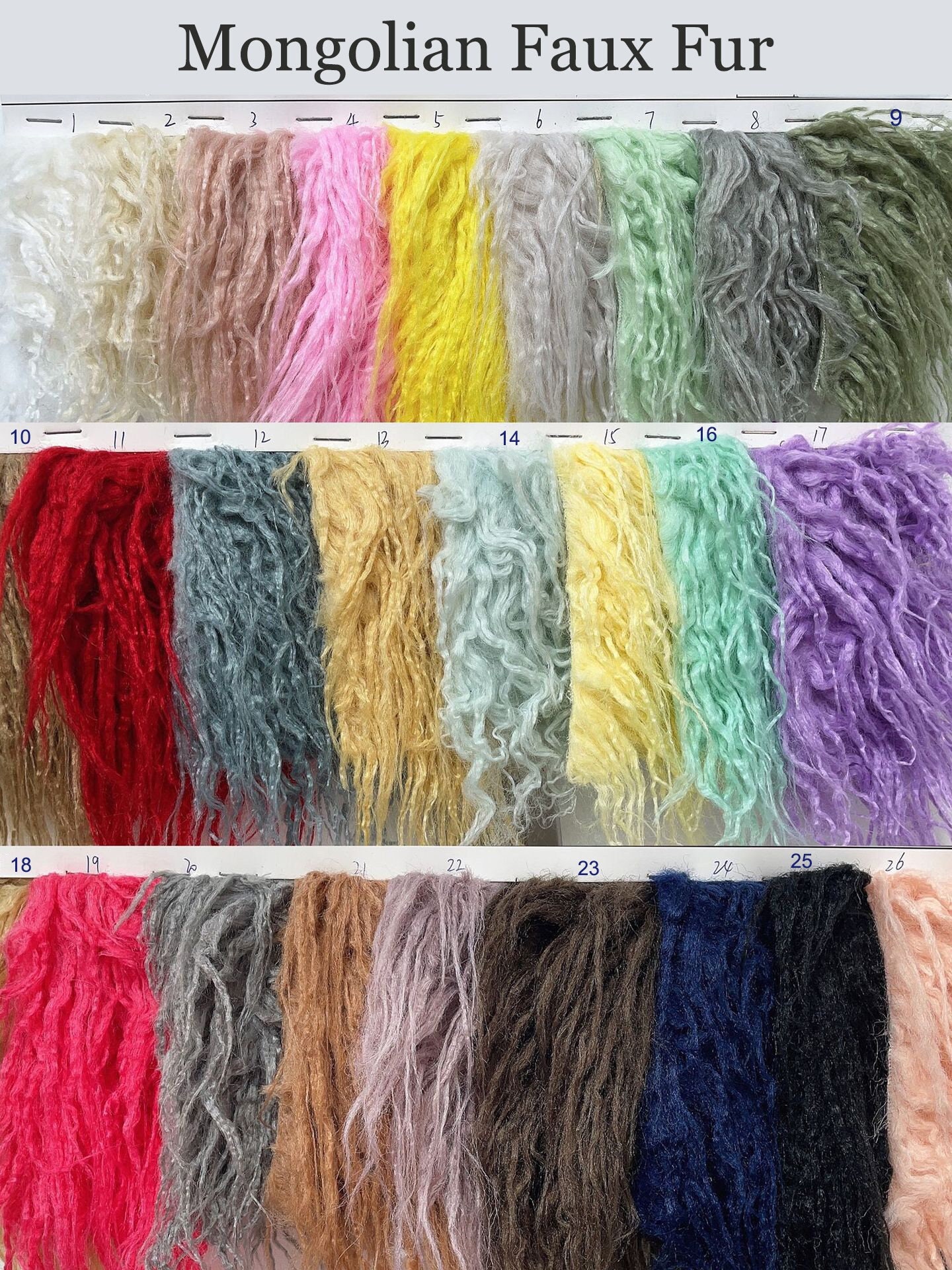 Mongolian Faux Fur, Super Long Pile Wool Craft Fur Fabric for Fashion ...