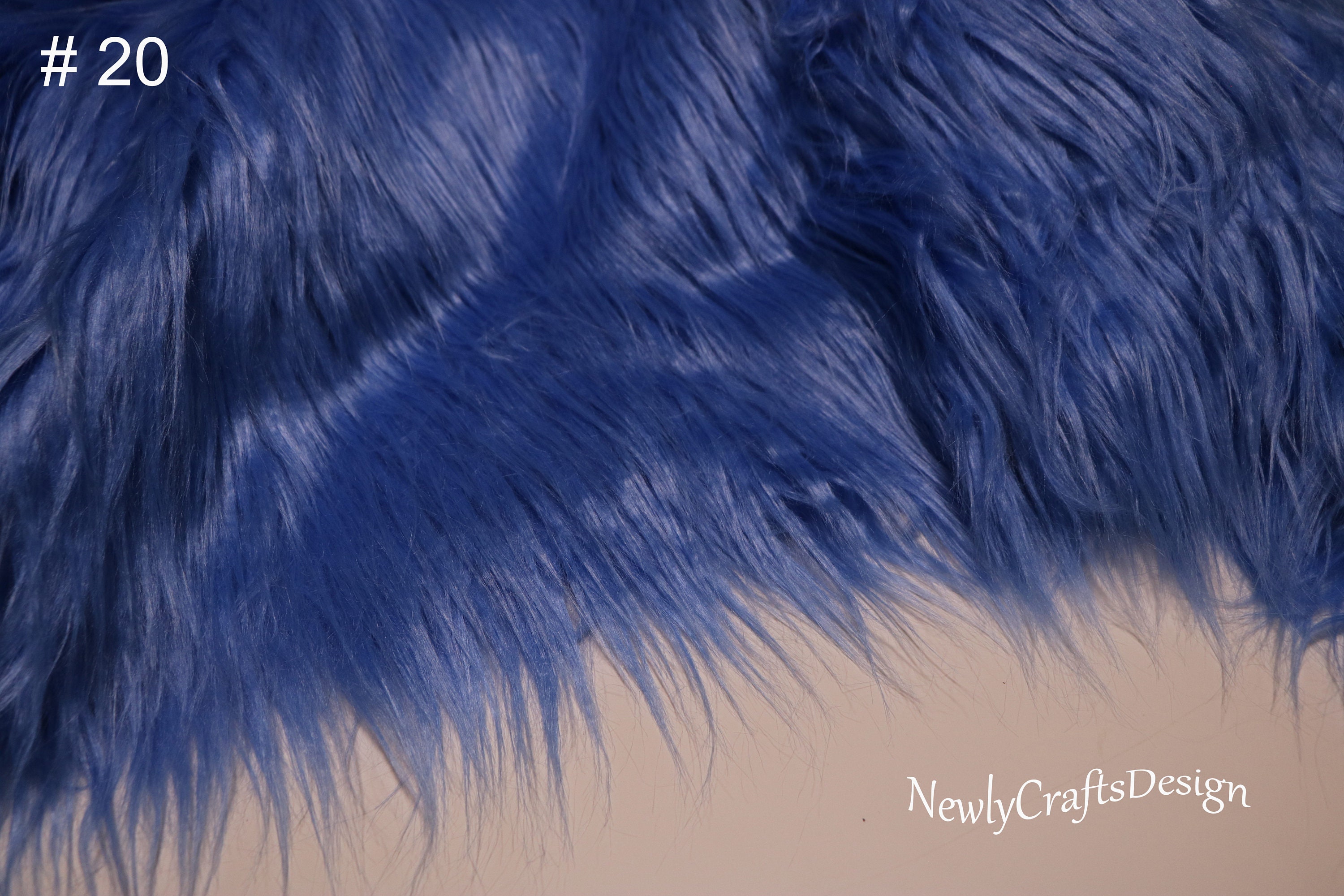 Shaggy Long Pile Faux Fur Fabricblue Luxury Shag Furpremium - Etsy