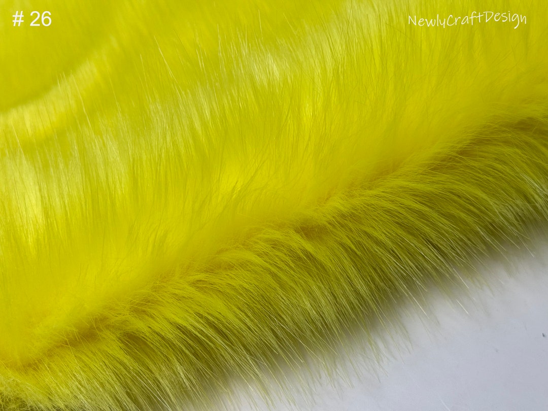 Yellow Fox Faux Fur, Long Pile Fur Fabric, Heavy Fluffy Fur for ...