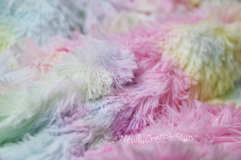 Rainbow Minky Fur Fabric Furry Shaggy Faux Craft Fur,upholstery Soft ...