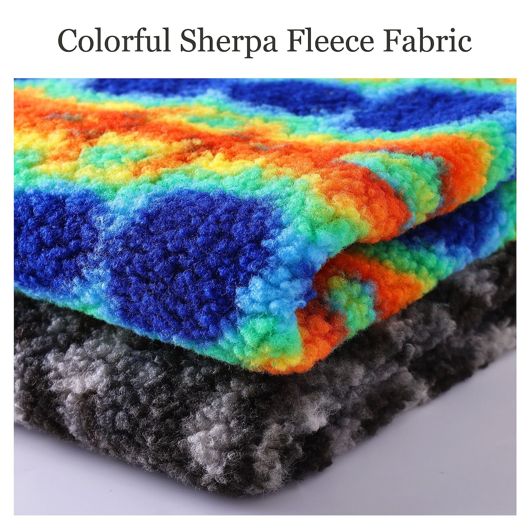 Colorful Sherpa Fleece, Camouflage Plush Lamb Wool Faux Fur for Fursuit ...