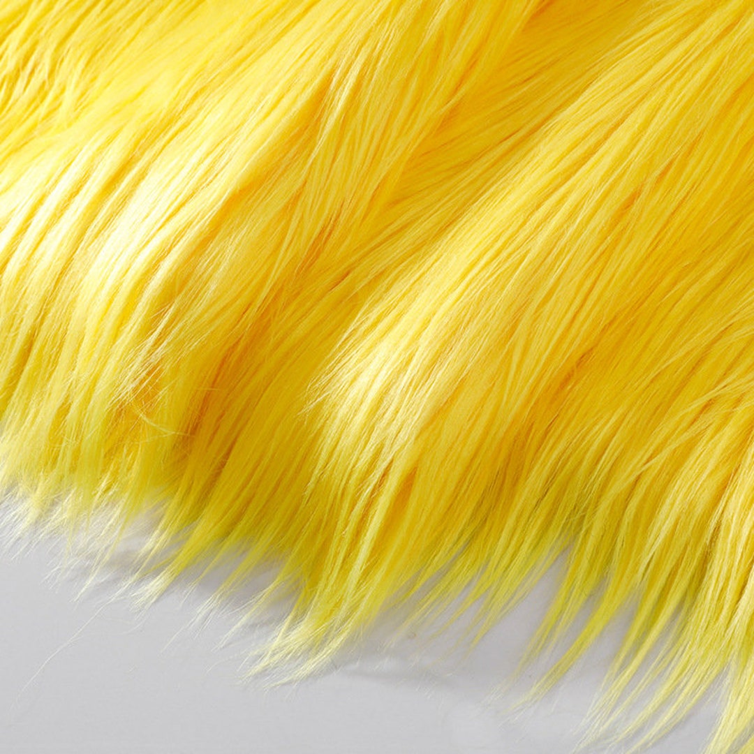 Yellow Faux Fur Fabric,fuzzy Long Pile Shaggy Fur,fun Fur for DIY Craft ...