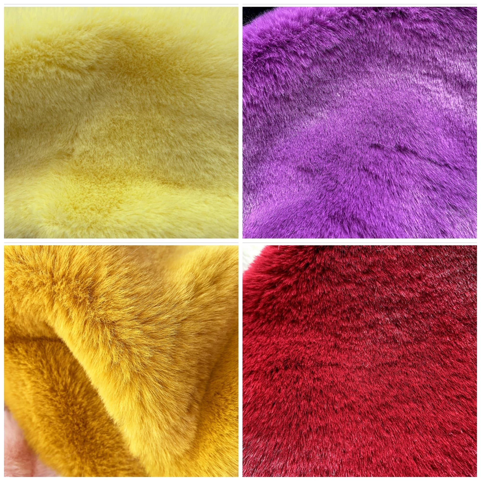Fluffy Faux Fur Fabric,multi Colored Rabbit Fur for DIY Craft Supplies ...