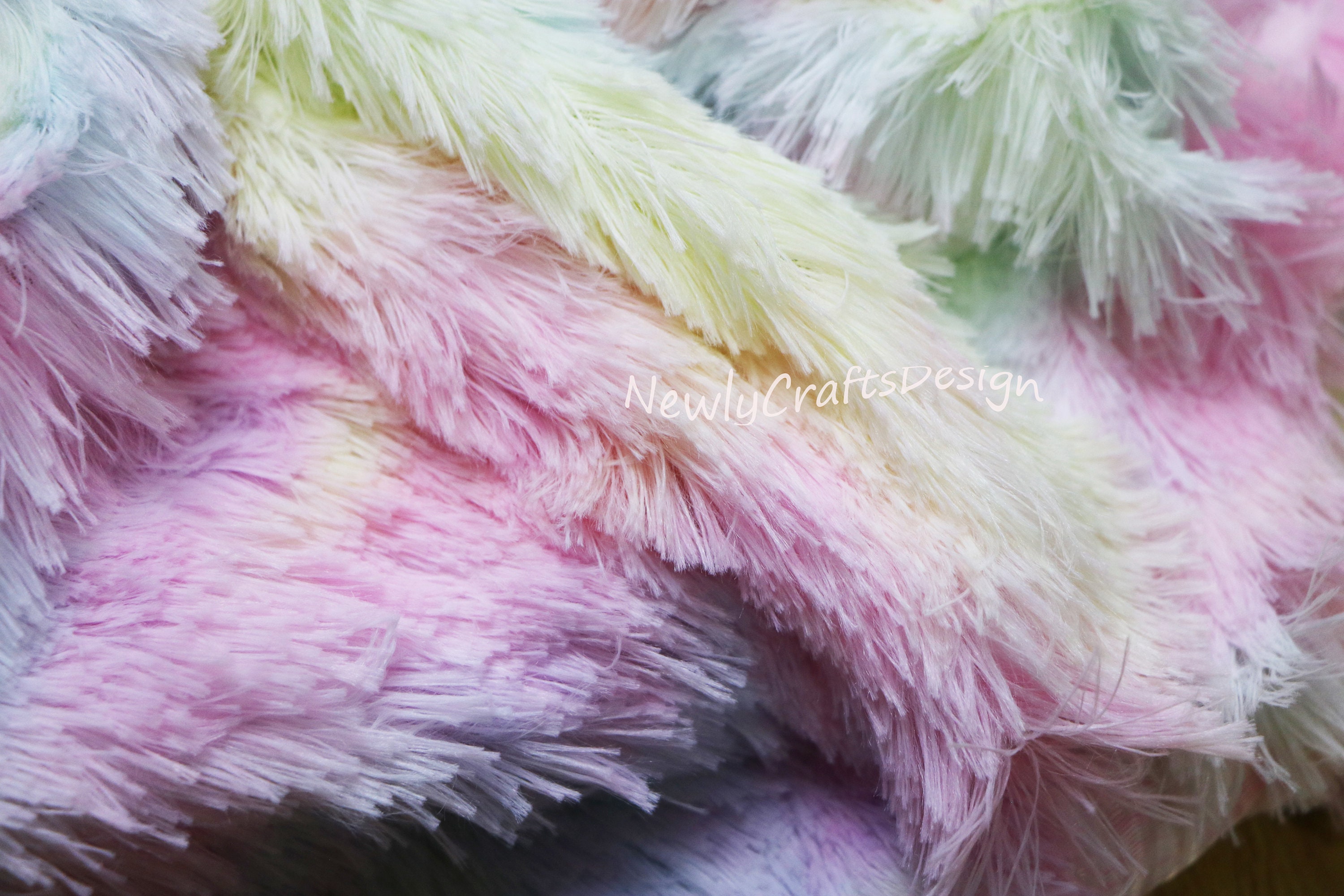 Rainbow Minky Fur Fabric Furry Shaggy Faux Craft Fur,upholstery Soft ...