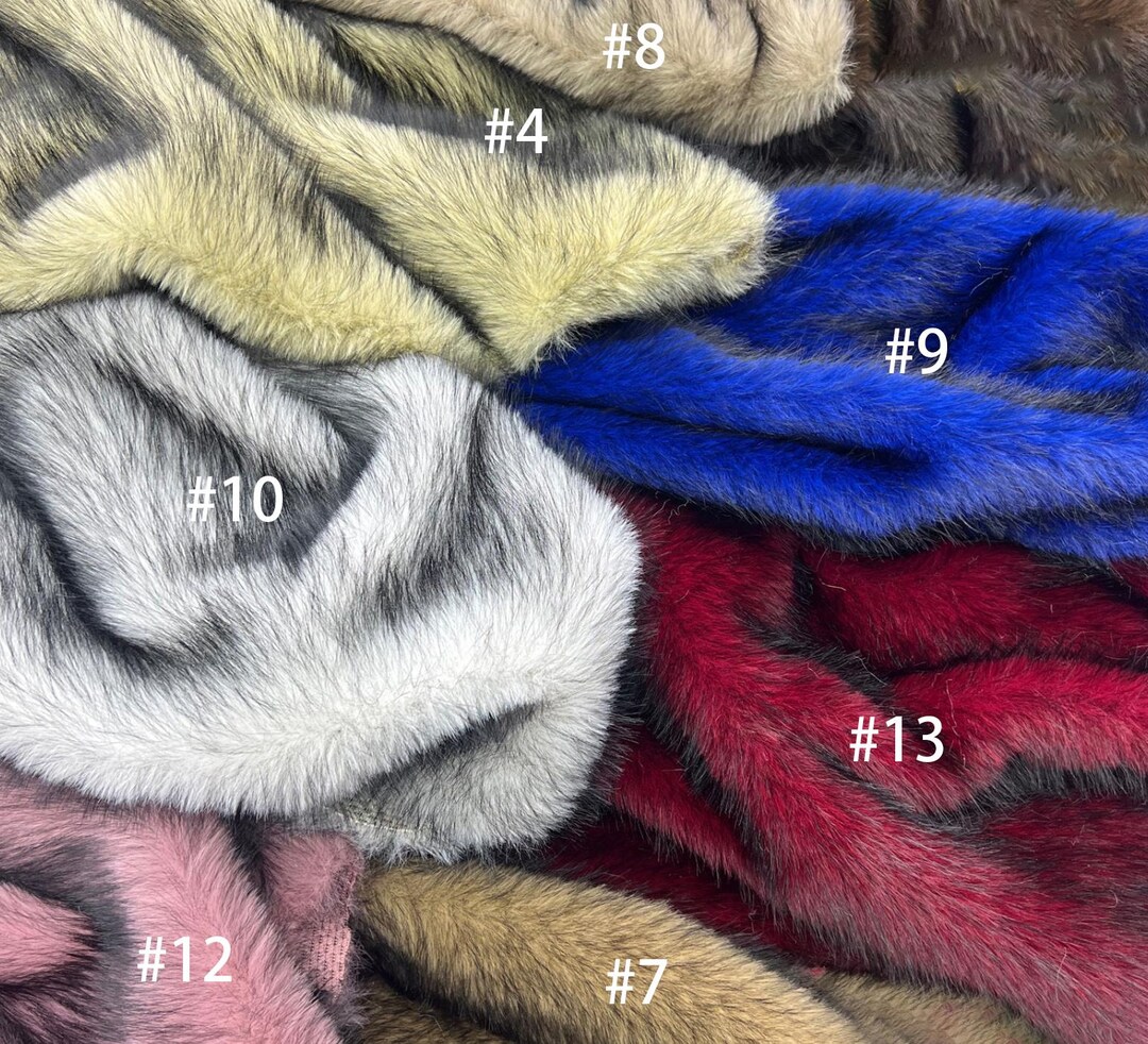 Faux Fur Fabric, Fox Faux Fake Fur Animal Long Pile Fabric With Black ...