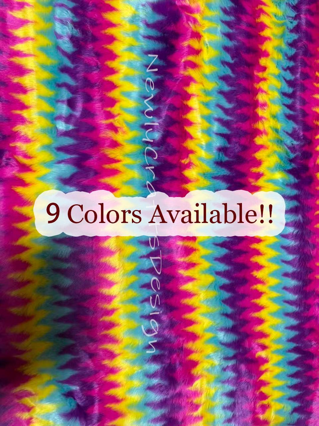 Pastel Rainbow Fake Fur Material,colorful Shaggy Faux Fur Fabric,ultra ...