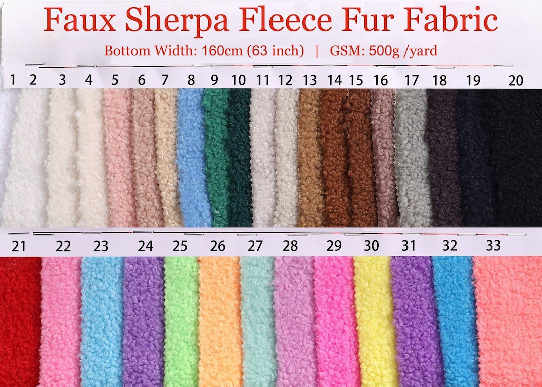 Sherpa Fleece Fabric, Warm Lamb Wool Fabric, Solid Lamb Faux Fur Soft ...