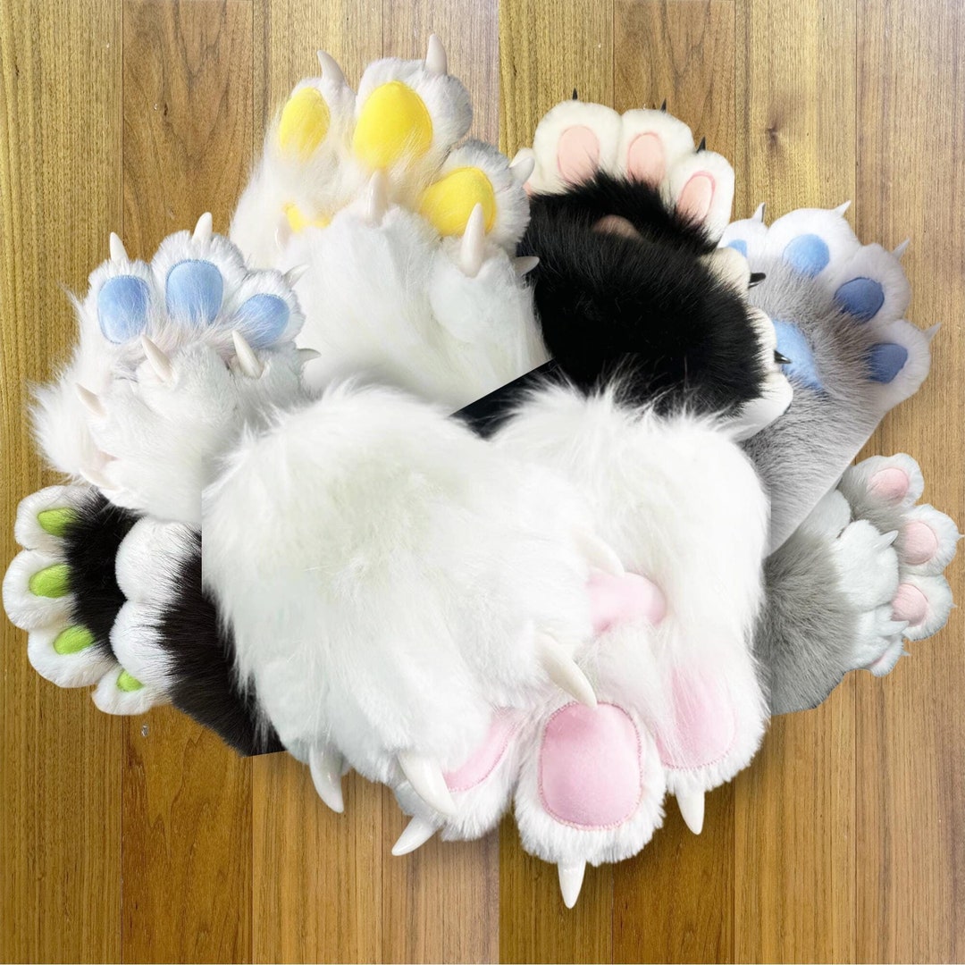 Fursuit Paw Gloves Puppy Paw for Halloween Party Furry Glove Wolf Paw ...