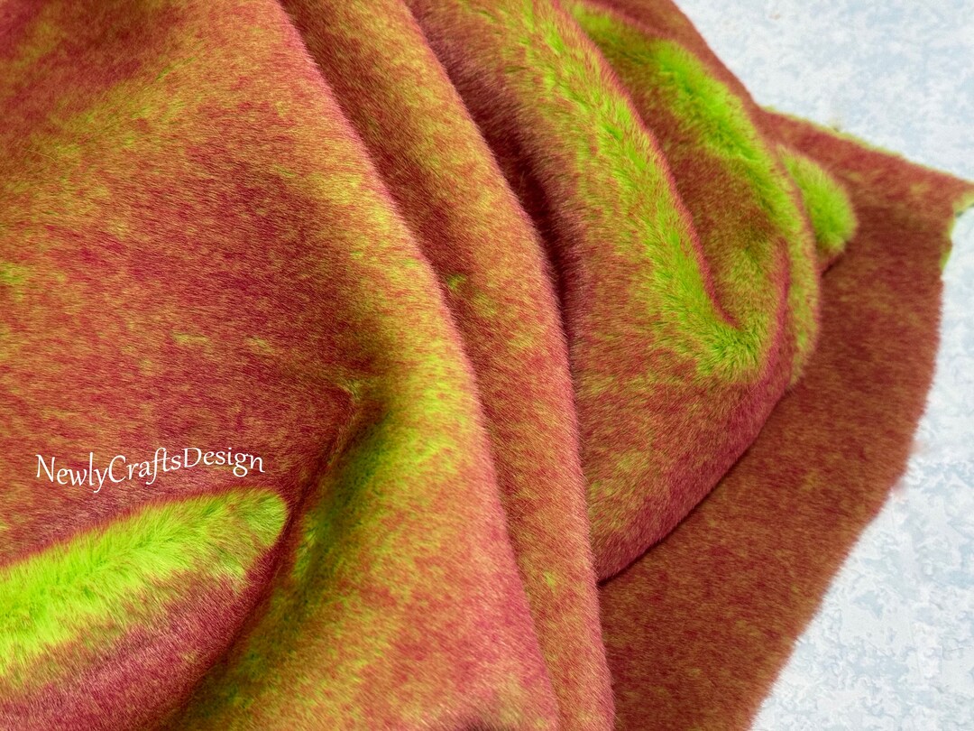 Bi-colored Fox Fake Fur, Realistic Faux Fur Fabric With Red Tips, Extra ...