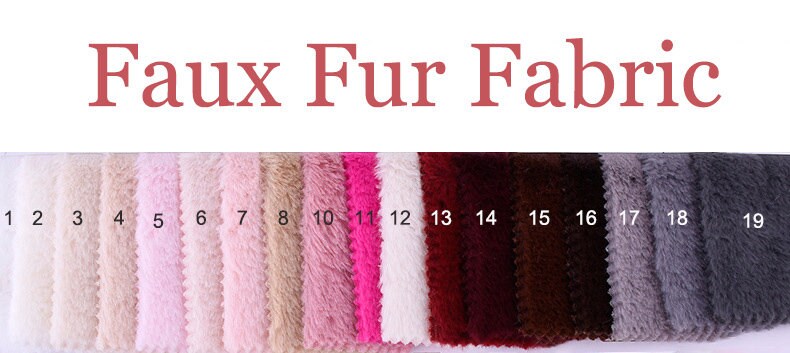 Fluffy Faux Fur Fabric, Pure Color Rabbit Fake Fur for DIY Craft ...