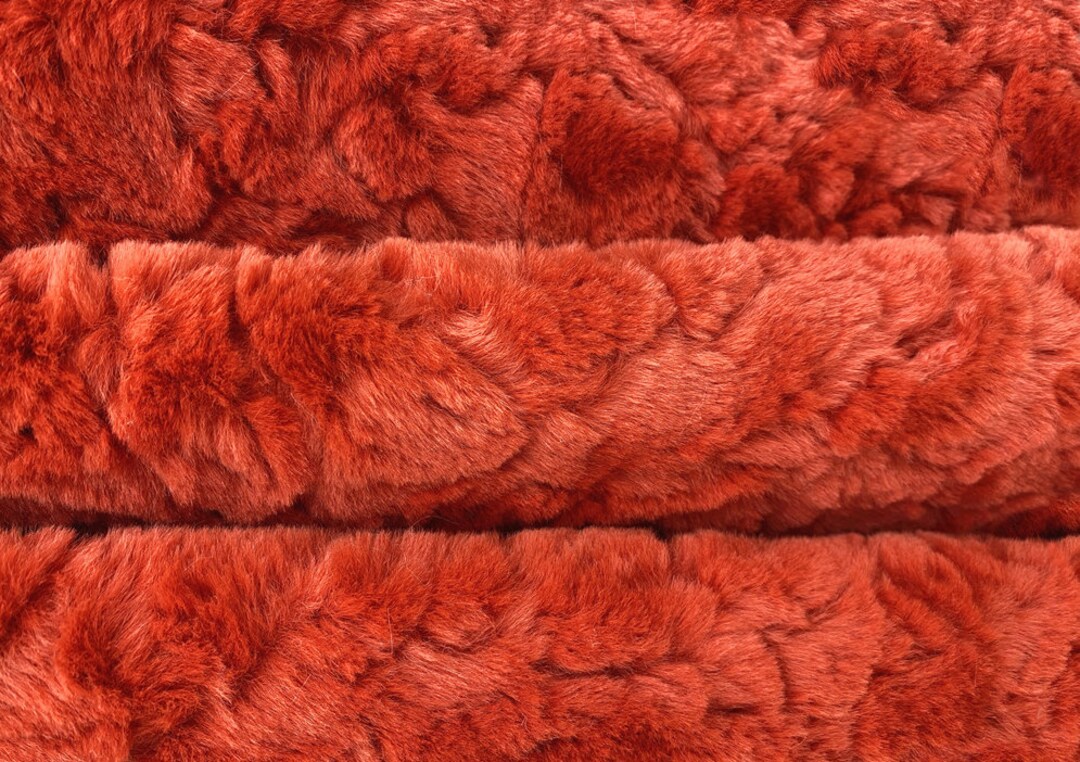 Fluffy Rabbit Minky Plush Faux Fur Fabric,red Fake Fur for DIY Crafts ...