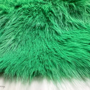 Emerald Green Faux Fur Fabric, Luxury Long Pile Fox Fur for Fursuit ...
