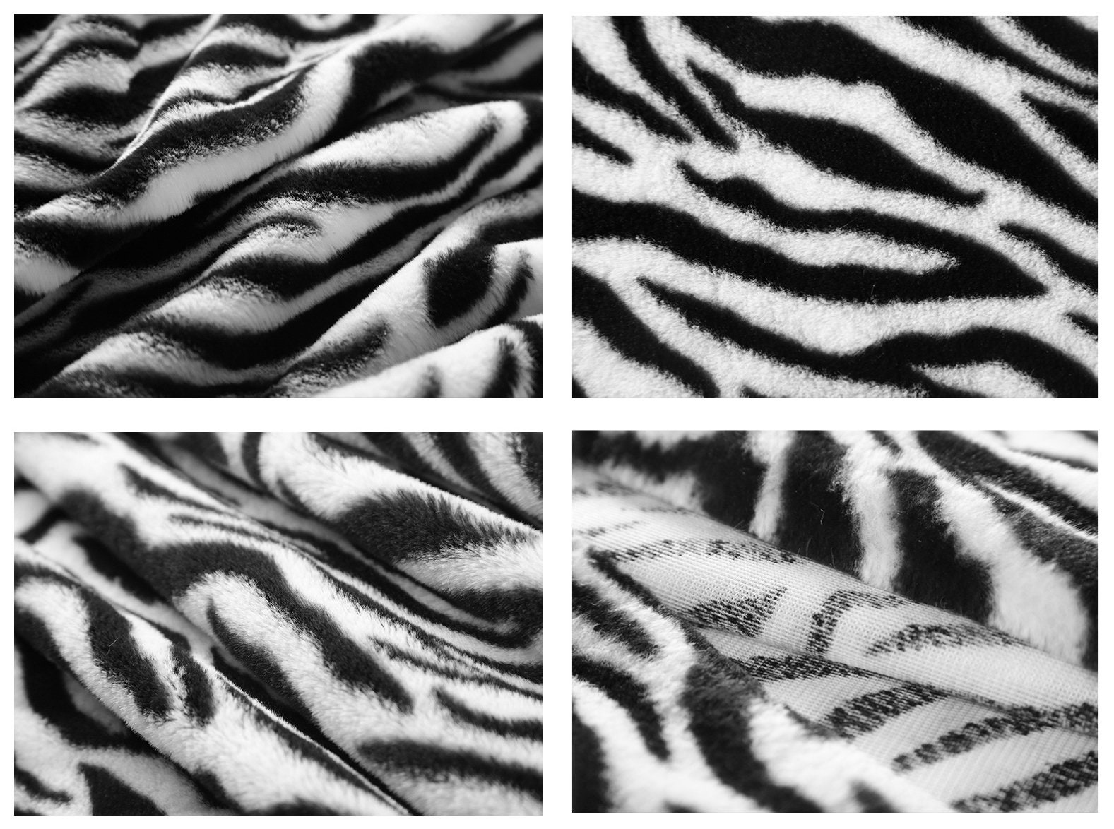 Zebra Print Faux Rabbit Fur,cat Cow Tiger Leopard Pattern Fake Fur for ...