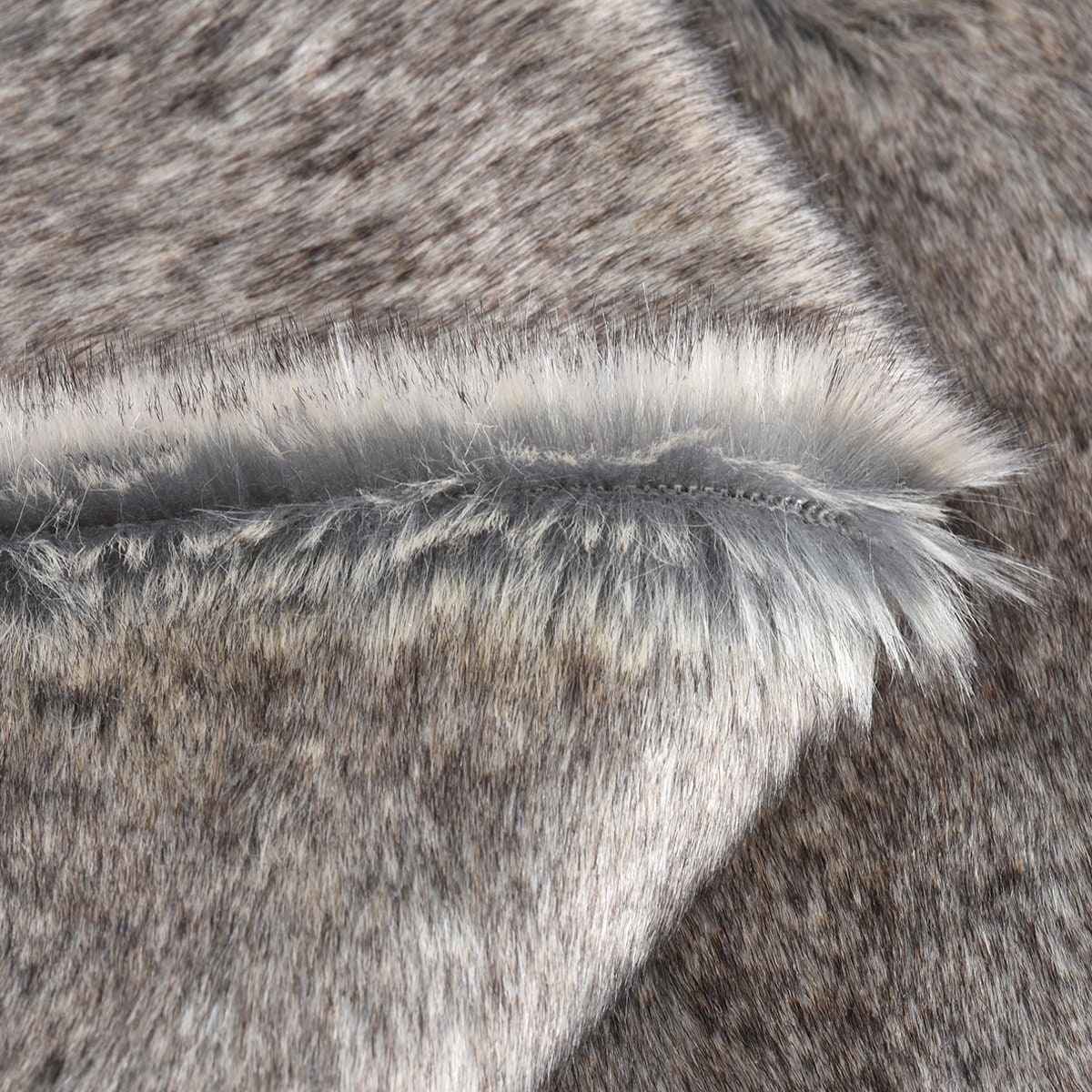 Fox Faux Fur Fabric, Natural Gradient Fade Gray Fox Fur, Long Pile Fun ...