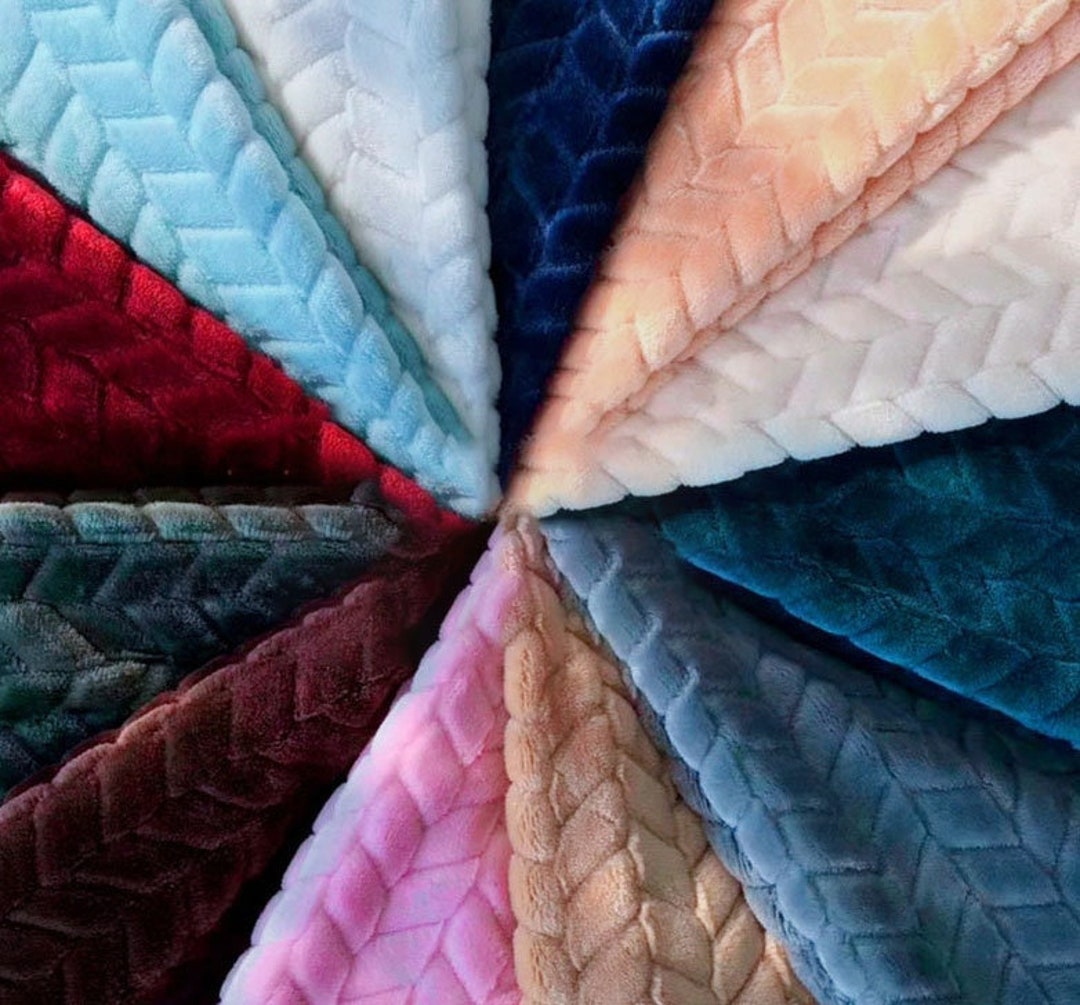 Jacquard Plush Flannel Fleece Fabric, Solid Smooth Minky Fabric for ...