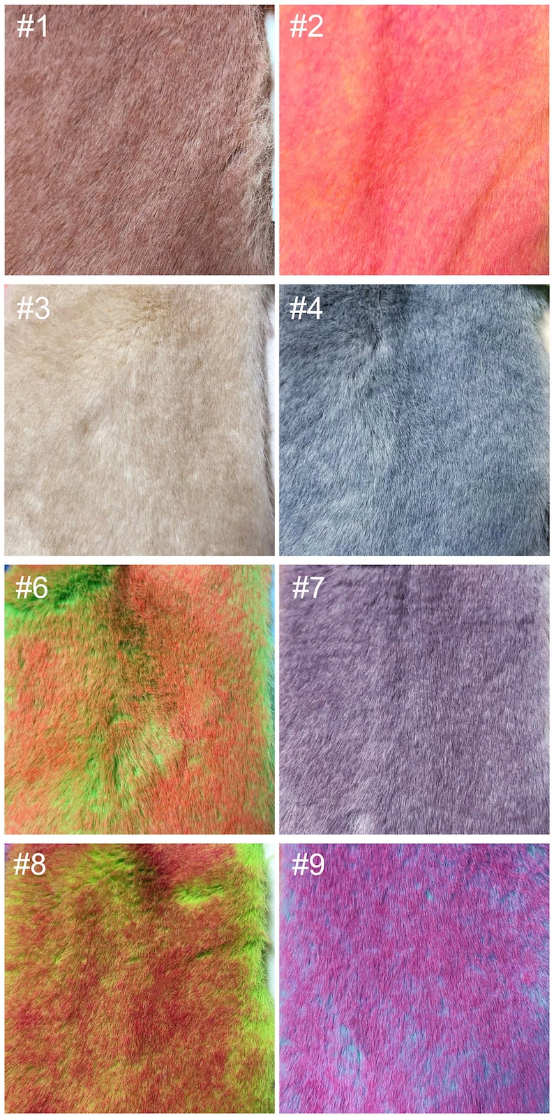 Blue Fuzzy Faux Fur Fabric, Bi-colored Faux Fox Fur With Purple Tips ...