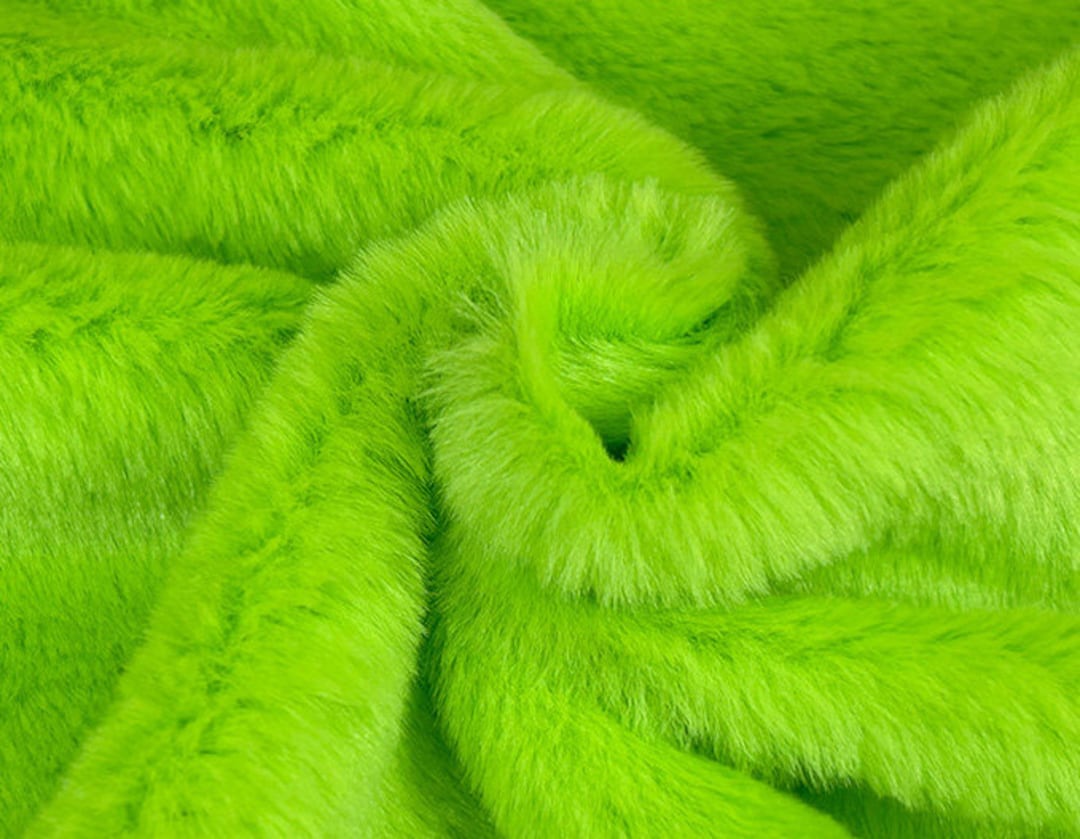 Green Fuzzy Faux Fur Fabric,colorful Rabbit Fur,fun Fur for Dolls ...