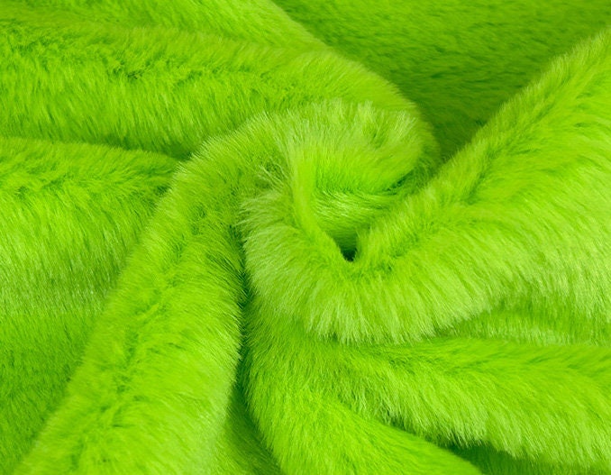 Green Fuzzy Faux Fur Fabric,colorful Rabbit Fur,fun Fur for Dolls ...