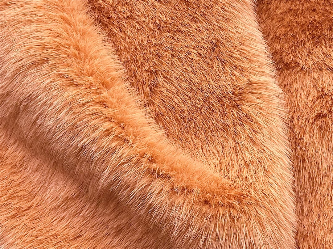 Orange Faux Fur Fabric Faux Minky Furfurry Fursuit Materialfaux Rex Rabbit Fur For Clothing