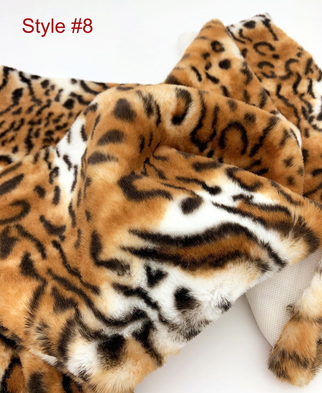 Tiger Print Faux Fur Fabric,brown Leopard Rabbit Fake Fur for Fursuit ...