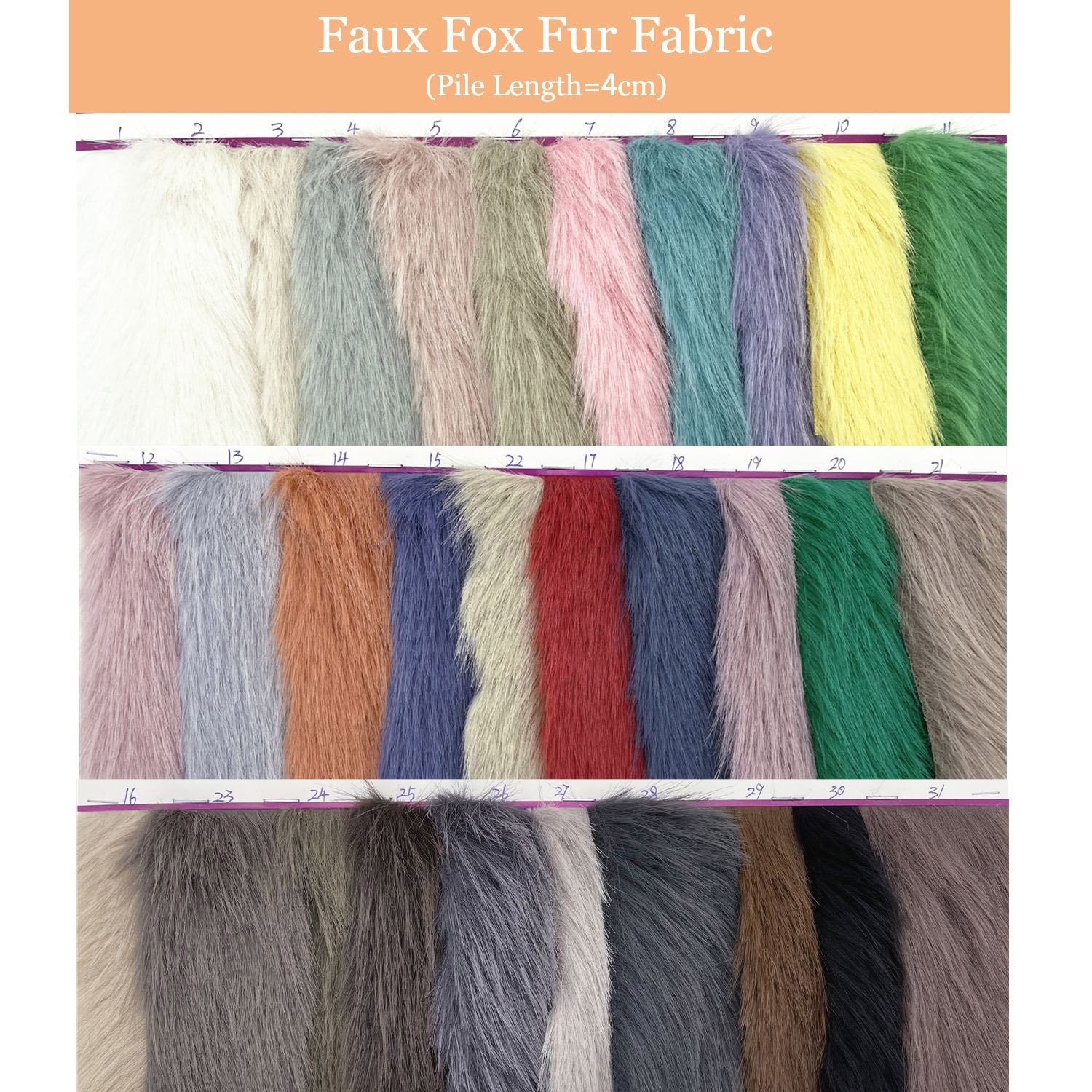 Multi Color Fox Faux Fur Fabricfurry Long Pile Fun Fur for - Etsy