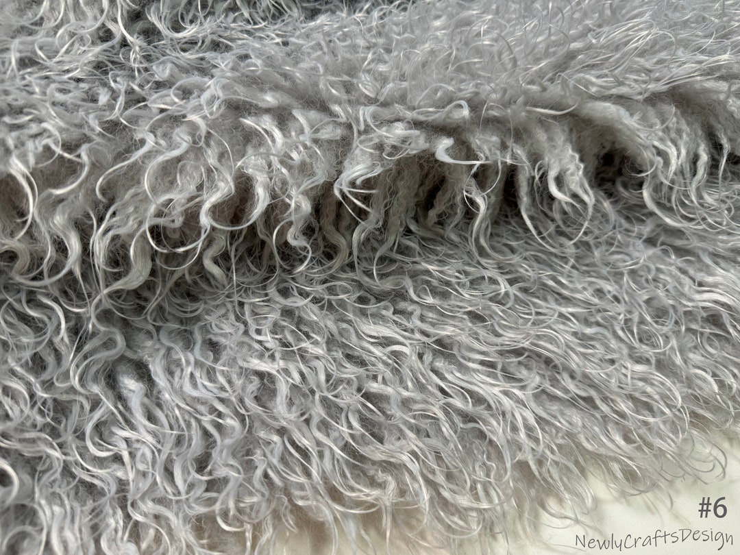 Mongolian Faux Fur, Long Pile Mongolian Lamb Fur Coat Collar Scarf ...