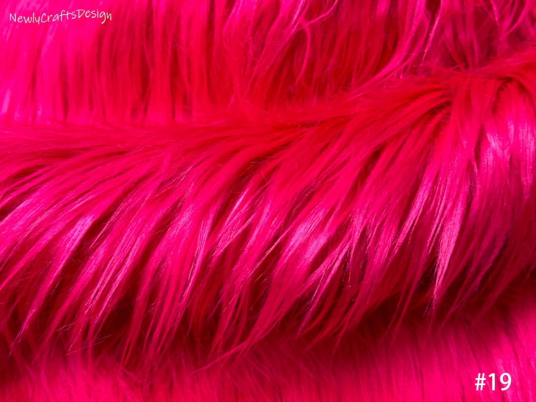 Hot Pink Luxury Shaggy Fur,long Pile Faux Fur Fabric for Craft Sewing ...