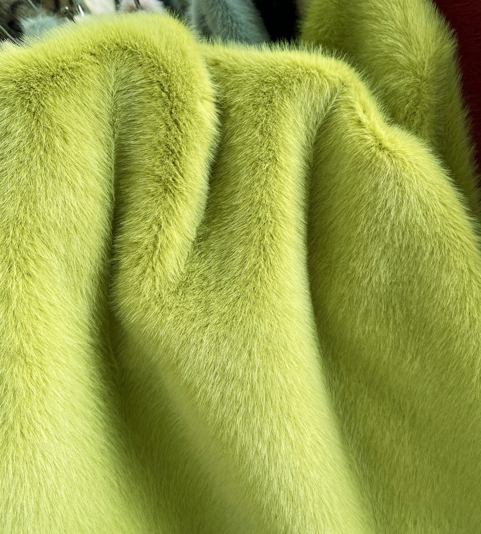 Faux Fur Fabric, Green Faux Minky Fur,ultra Soft Furry Fursuit Material ...