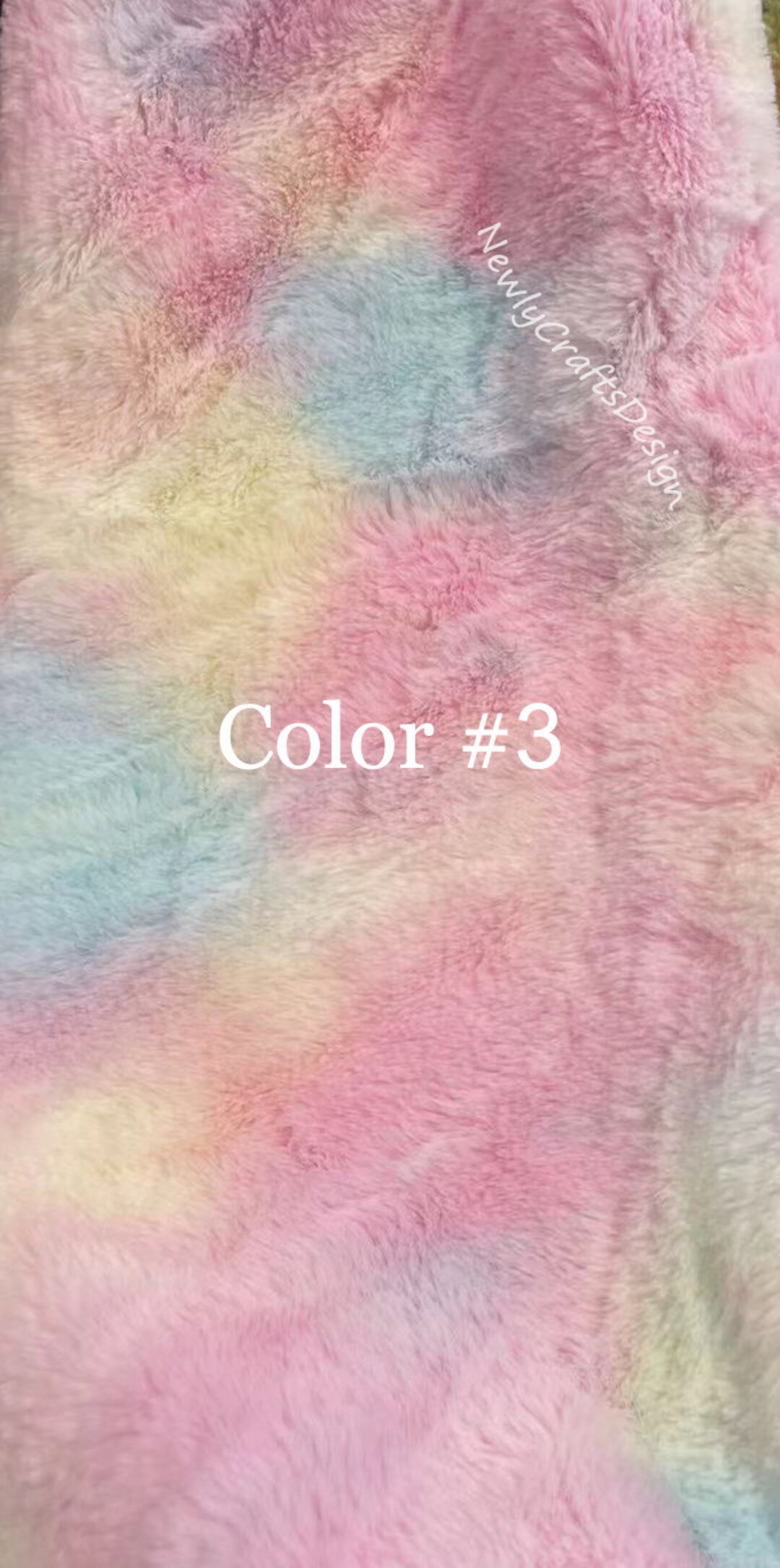Rainbow Faux Rabbit Fur Fabric,macaron Gradation Soft Fur for Pet Bed ...