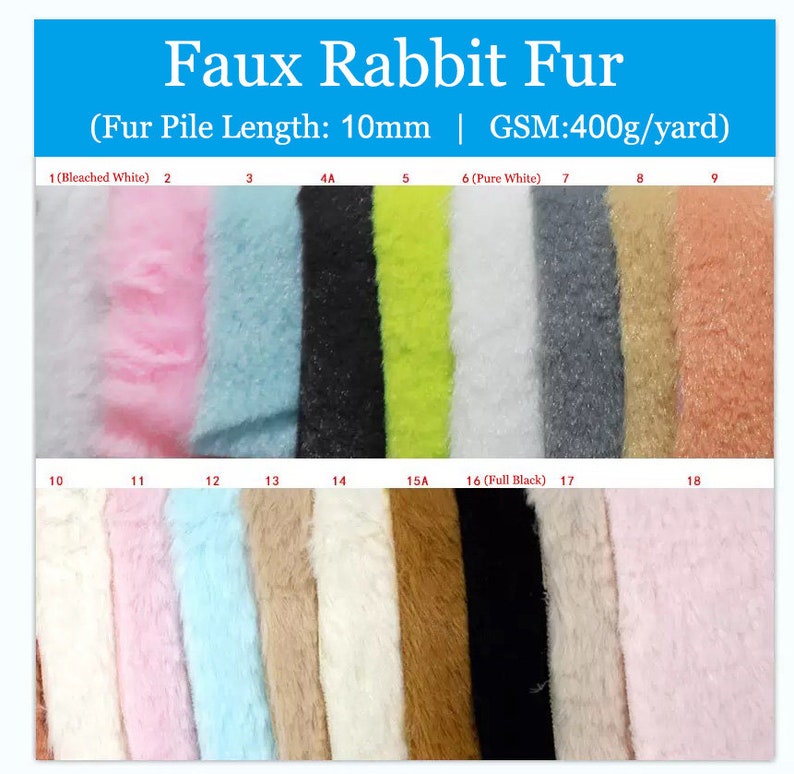 Rabbit Faux Fur Fabric,solid Soft Plush Fabric,fursuit Fur Minky ...