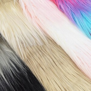 Rainbow Faux Fur Fabric,gradients Long Pile Shaggy Fur,cosplay Costumes ...