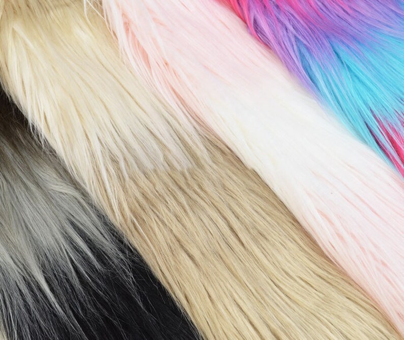 Rainbow Faux Fur Fabric,gradients Long Pile Shaggy Fur,cosplay Costumes ...