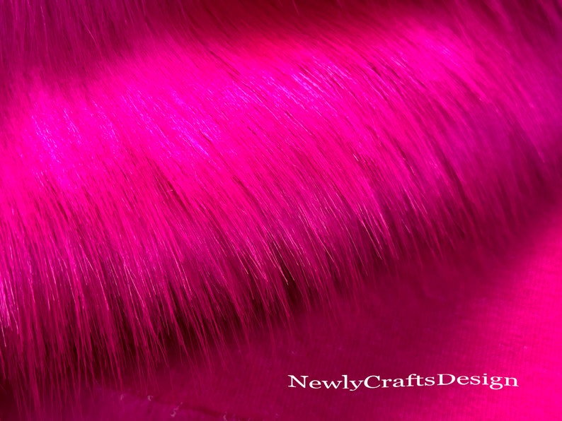 Hot Pink Fox Faux Fur Fabric,high Density Fluffy Fur,long Pile Fur for ...