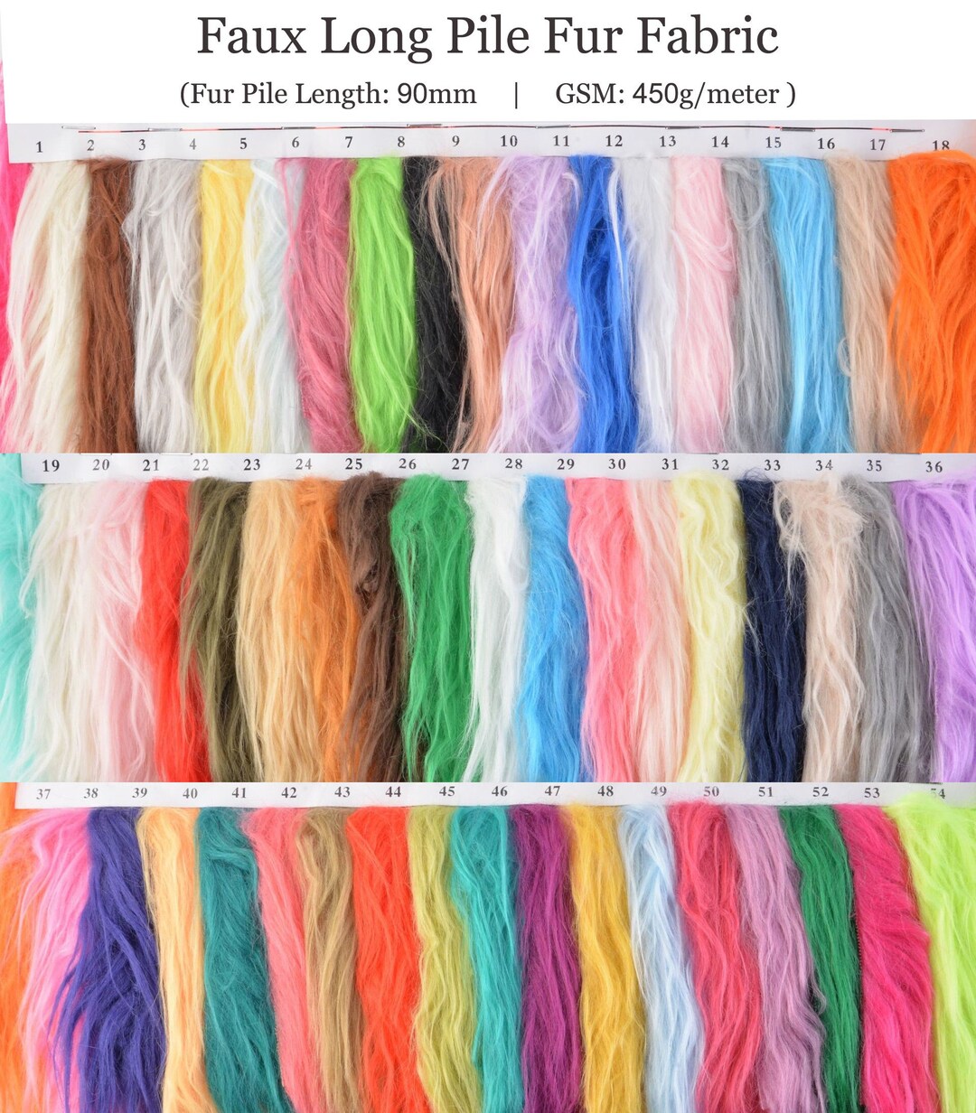 Extra Long Pile Shaggy Furssolid Color Faux Fur Fabricluxury - Etsy