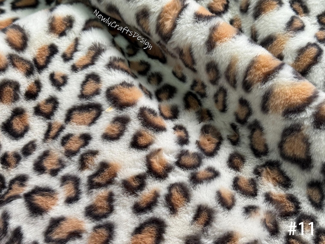 Leopard Print Faux Fur Fluffy Cuddly Fur Fabric, Animal Print Apparel ...