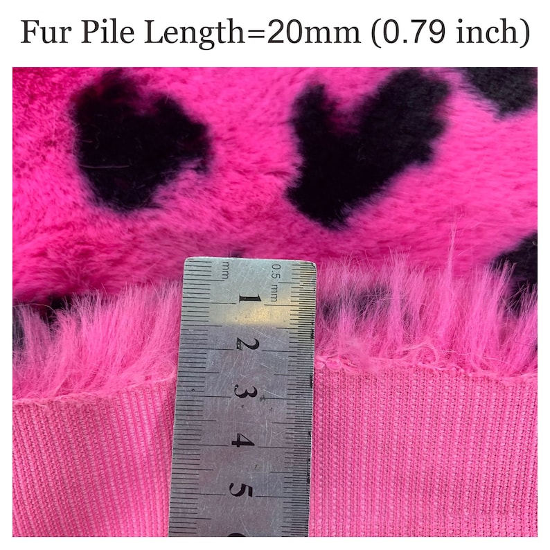 Hot Pink Leopard Print Faux Fur Fabric,animal Print Rabbit Fake Fur ...