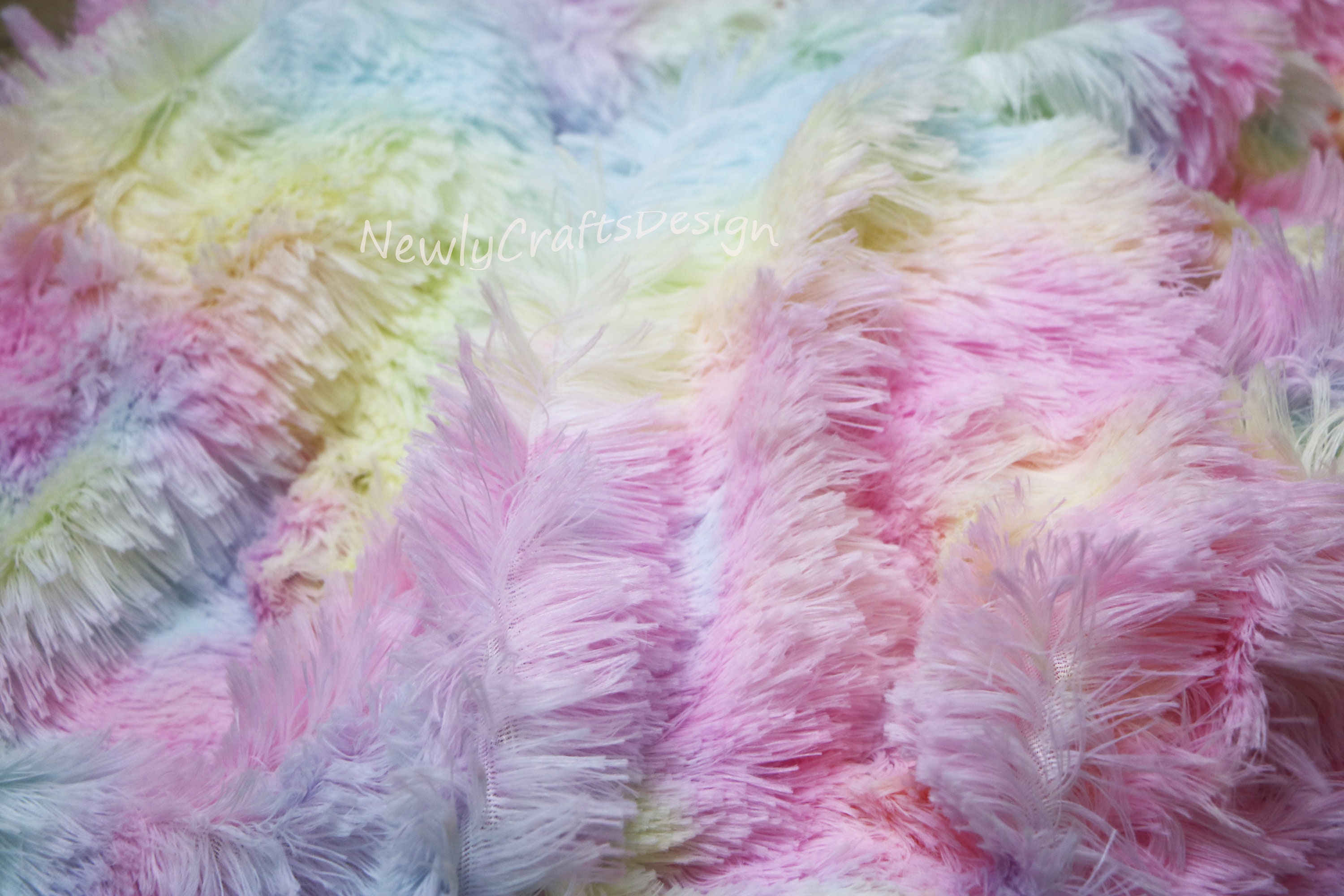 Rainbow Minky Fur Fabric Furry Shaggy Faux Craft Fur,upholstery Soft ...