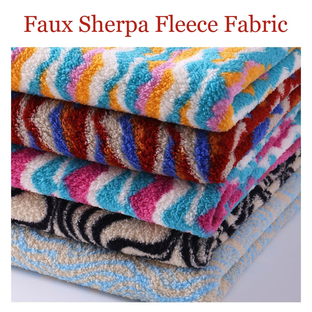 Colorful Sherpa Fleece, Multicolored Plush Lamb Wool Faux Fur for ...