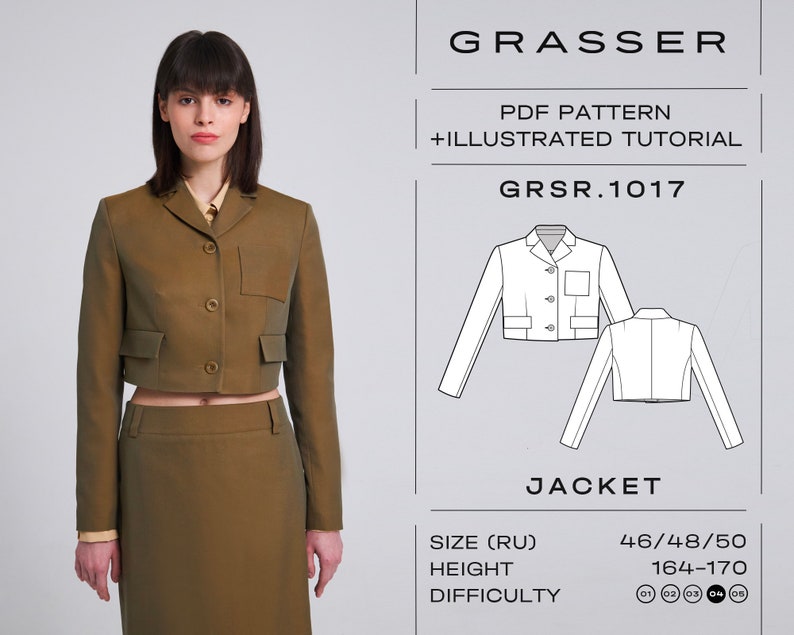 Suit Jacket Sewing Pattern for Women Sizes 46 / 48 / 50 RU - Etsy