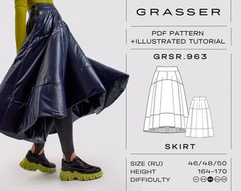 Skirt With Yoke Sewing Pattern - Etsy