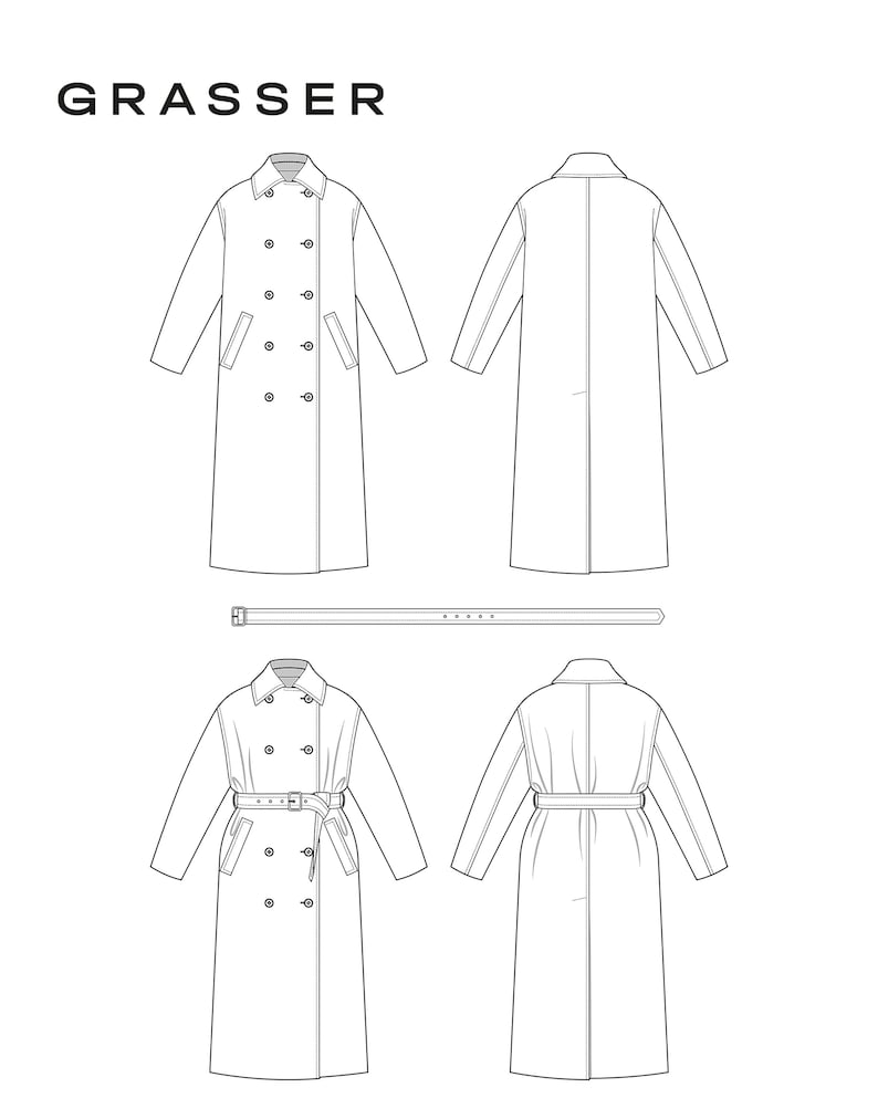 Coat Digital Sewing Pattern for Women Sizes 54 / 56 / 58 RU - Etsy