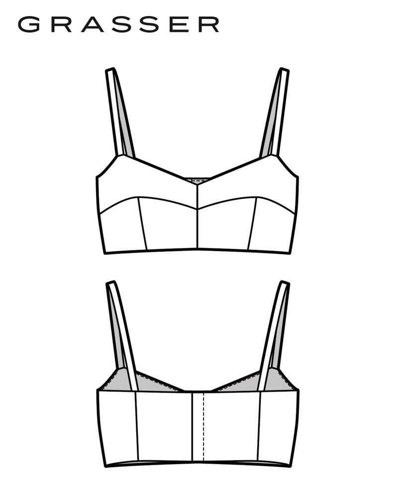 Bralette Sewing Pattern PDF | Bra Top Digital Pattern | Sizes 42 / 44 ...