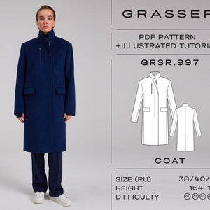 Coat Sewing Pattern for Women Sizes 38 / 40 / 42 (RU) | Model No. 997 ...