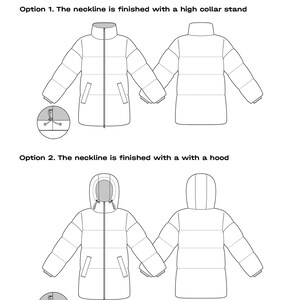 Puffer Jacket Pdf Sewing Pattern for Women | Sizes 42 / 44 / 46 (RU ...