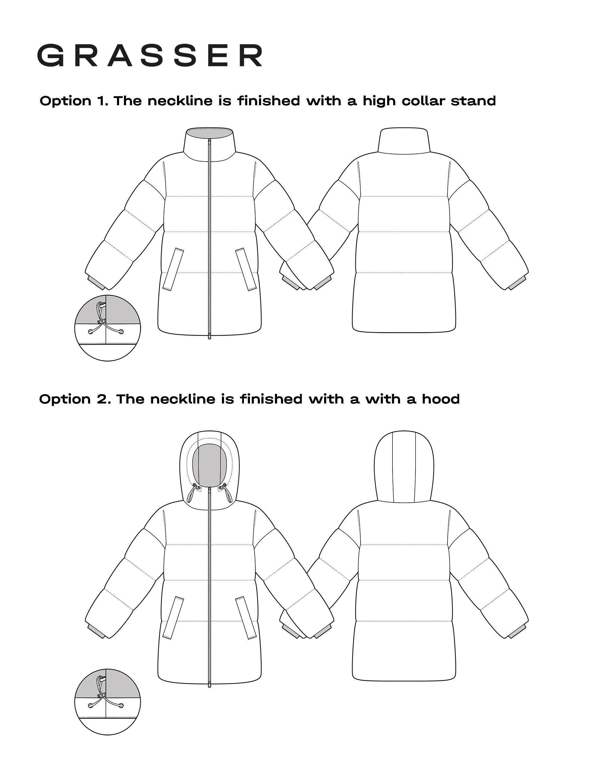 Puffer Jacket Pdf Sewing Pattern for Women Sizes 50 / 52 / - Etsy