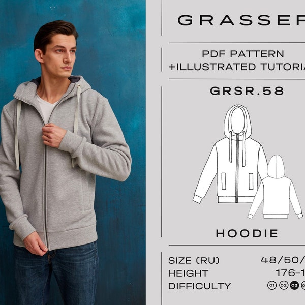 Mens Hoodie Sewing Pattern - Etsy