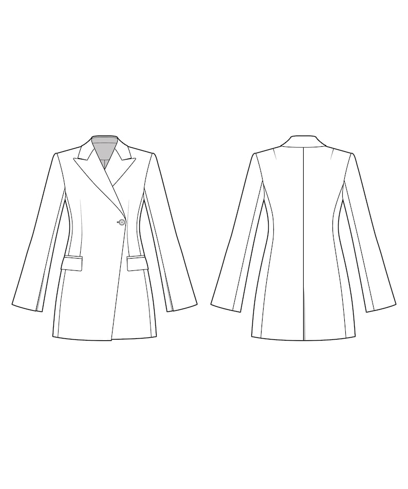 Suit Jacket Pdf Sewing Pattern Sizes 50/52/54 RU Model - Etsy