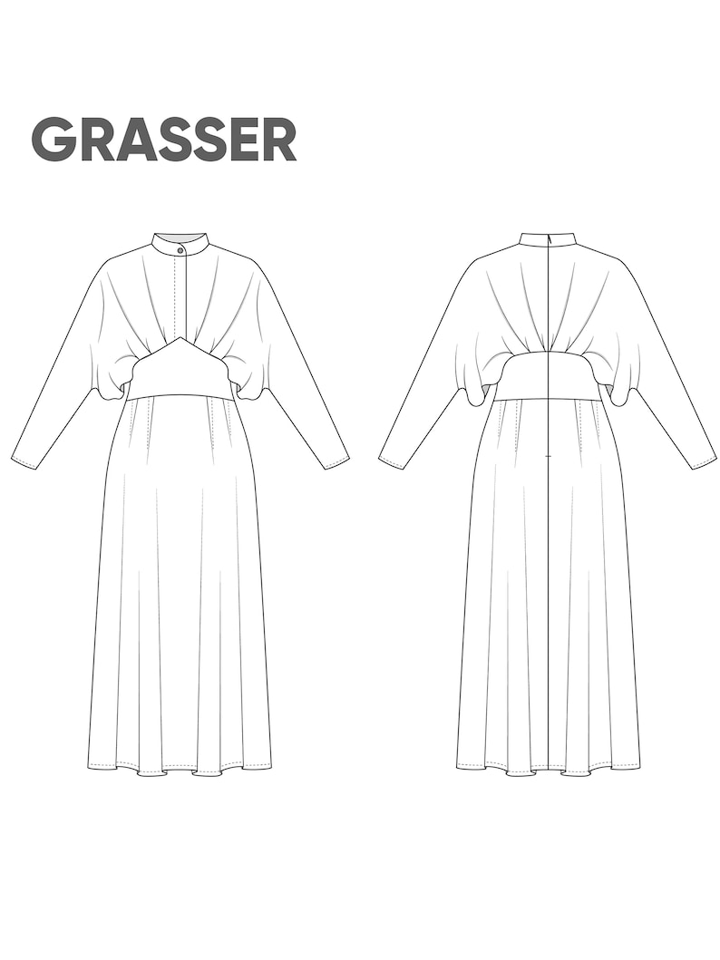 Dress Pdf Sewing Pattern With Tutorial Sizes 38 / 40 / 42 - Etsy UK