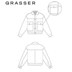 Bomber Jacket Pdf Sewing Pattern for Women | Sizes 42 / 44 / 46 (RU) | Model No. 1100 - Etsy