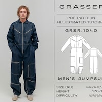 Men’s Jumpsuit Sewing Pattern PDF | Sizes 48 / 50 / 52 (RU) | Pattern ...